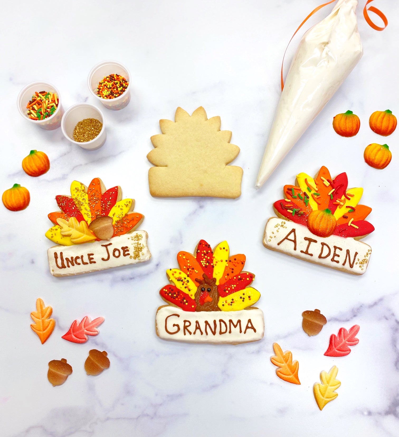 Thanksgiving Cookie Place Card Cookie Kit| Celebrations In The Kitchen